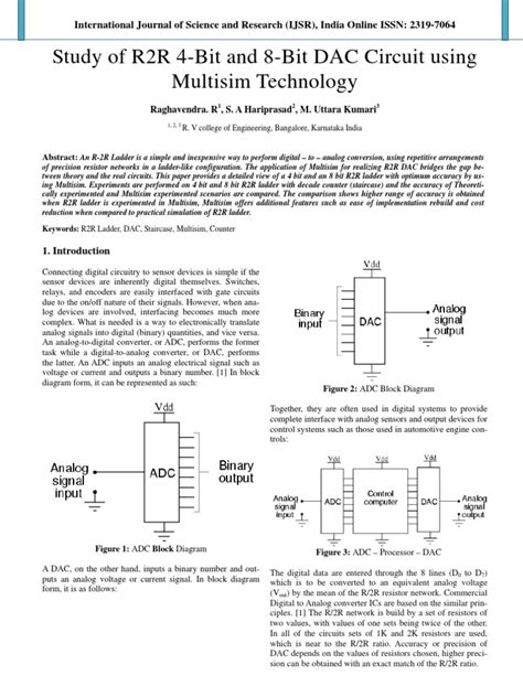 Study Of R2r 4 Bit And 8 Bit Dac Circuit Using Multisim Technology