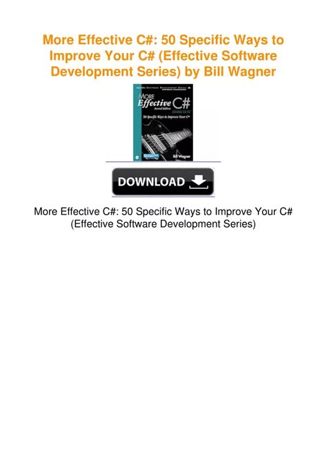 Ppt More Effective C 50 Specific Ways To Improve Your C Effective