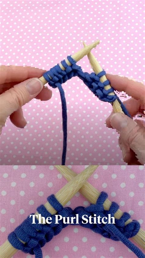 How To Knit The Purl Stitch Knitting Knit Stitches For Beginners