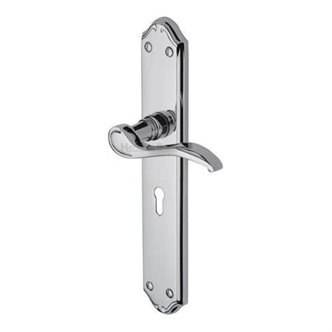 Mmarcus Heritage Brass Verona Door Handle On Long Backplate