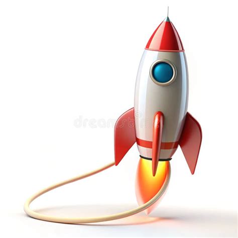 Abstract Rocket With Curved Trajectory Stock Illustration