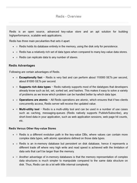 Redis Overview Tutorialspoint Pdf