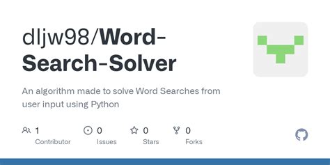 Github Dljw Word Search Solver An Algorithm Made To Solve Word