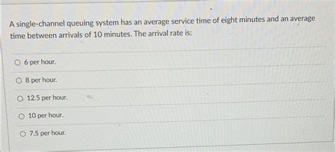 Solved A Single Channel Queuing System Has An Average Chegg