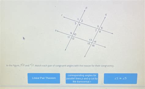 Solved In The Figure P Q And Tau S Match Each Pair Of Congruent