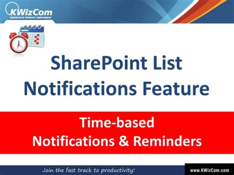 Kwizcom Sharepoint List Notification Feature Product Overview Pptx