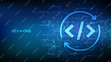 Premium Vector Devops Icon Made With Binary Code Agile Development Software Development