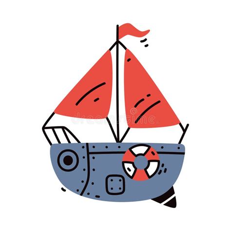 Ship And Boat Cute Marine Vessel Vector Illustration Stock Vector