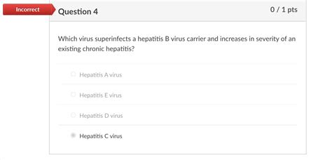 Solved Incorrect Question Pts Which Virus Chegg Com