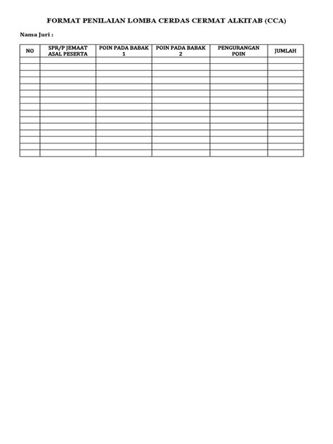 Format Penilaian Cca Pdf