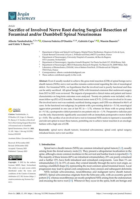 Pdf Sacrifice Of Involved Nerve Root During Surgical Resection Of