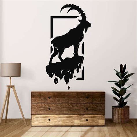Sticker Perete Siluetă Țap De Munte • Wallsign