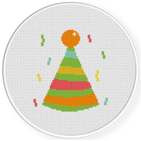 Charts Club Members Only Party Hat Cross Stitch Pattern Daily Cross Stitch