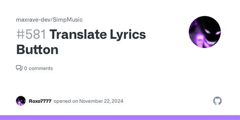 Translate Lyrics Button · Issue 581 · Maxrave Devsimpmusic · Github