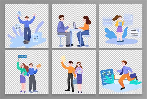 找工作招工扁平化招聘求职人物插画元素ai下载 编号579006255385939988 设图网