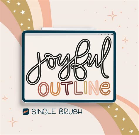 Outline Single Procreate Brush HowJoyful Studio