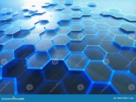 Graphene Hexagonal Atomic Connection Science Technology Stock Illustration Illustration Of