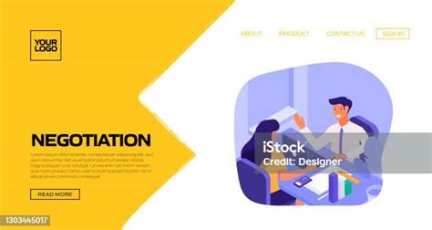방문 페이지 템플릿 웹 사이트 배너 광고 및 마케팅 자료 온라인 광고 비즈니스 프레젠테이션 등에 대한 협상 개념 벡터