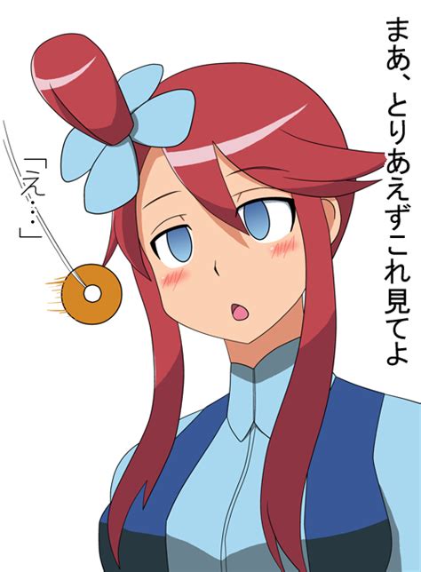 Xbooru 1girl Artist Request Blue Eyes Blush Breasts Bust Chestnut