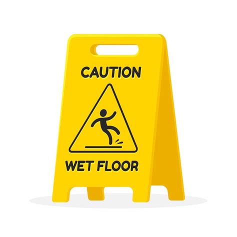 Premium Vector Caution Wet Floor Yellow Plastic Floor Sign Icon