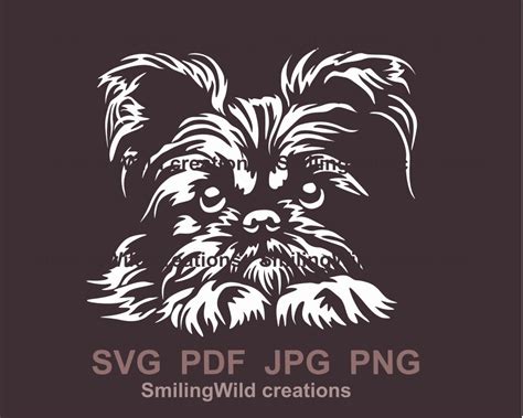 Brussels Griffon Svg White Vector Cuttable Clip Art File Smiling Wild