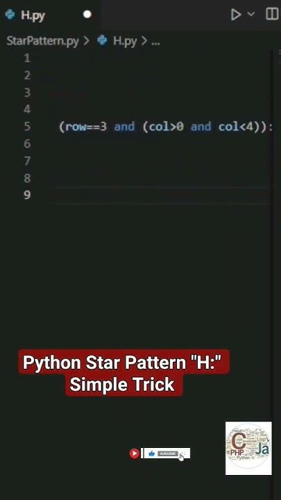 Python Star Pattern H With Only 2 For Loops Very Simple Trick