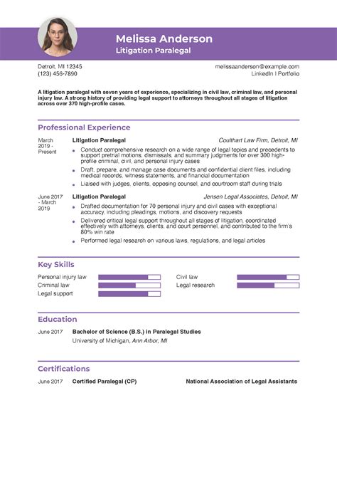 Paralegal Resume Examples And Templates For 2025