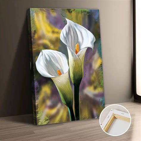 Vintage Abstract Calla Lily Canvas Wall Art Print For Bedroom Living
