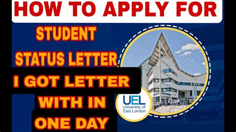 STUDENT STATUS LETTER TERM LETTER FROM UNIVERSITY OF EAST LONDON
