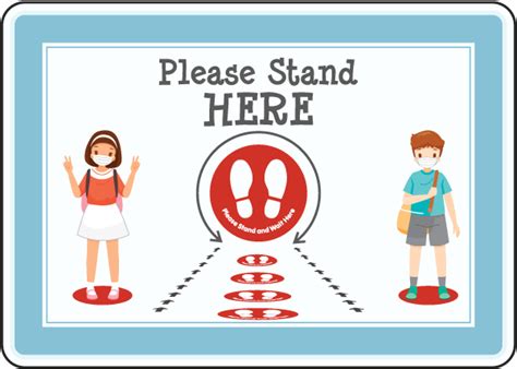 Please Stand Here Sign Get 10 Off Now