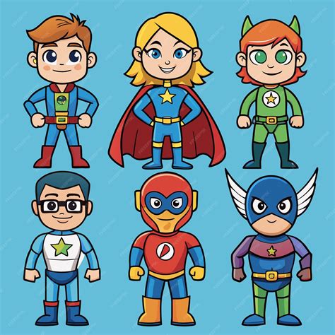 Premium Vector Adorable Superhero Cartoon Characters A Collection Of
