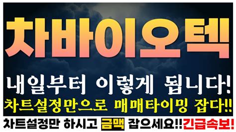 차바이오텍 전망 차바이오텍목표가는 물론 차트설정만으로 대시세 잡아낼수 있는 금맥 차트설정 공개하겠습니다 차바이오텍차트분석 차바이오텍전략 제대혈관련주