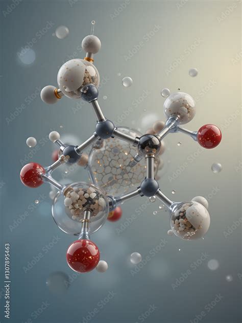 Glyceraldehyde Molecule 3d Molecular Structure Ball And Stick Model Structural Chemical