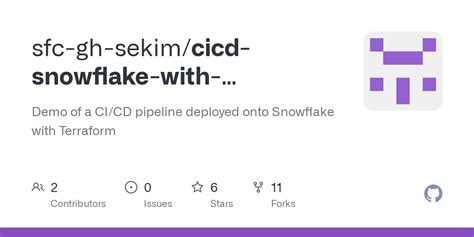 Github Sfc Gh Sekimcicd Snowflake With Terraform Demo Demo Of A Cicd Pipeline Deployed Onto