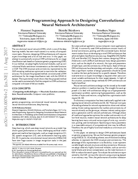 A Genetic Programming Approach To Designing Convolutional Neural
