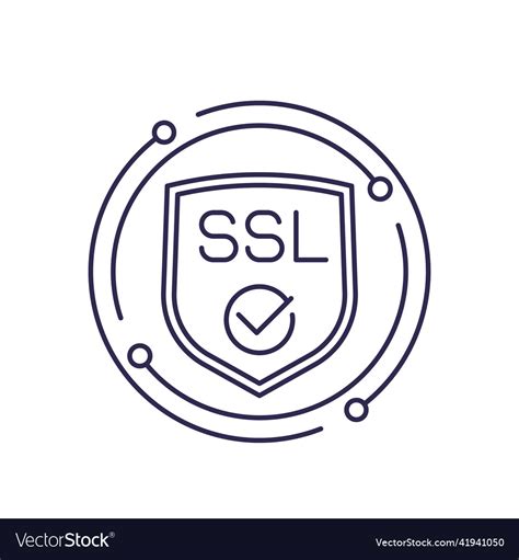 Ssl Secure Safe Website Line Icon Royalty Free Vector Image
