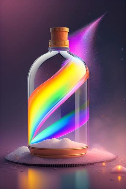 Premium Ai Image Rainbow Bottle