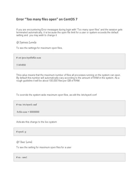 Error Too Many Files Open Pdf Linux Superuser