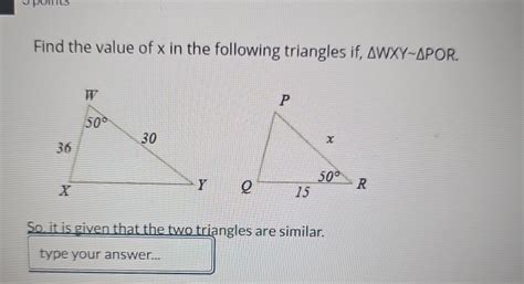 Solved Find The Value Of X In The Following Triangles Chegg Com