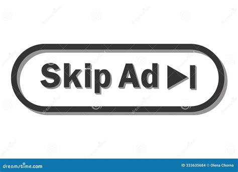Skip Ad Button Video Block Icon For Advertising App Template For Interface Stock Illustration