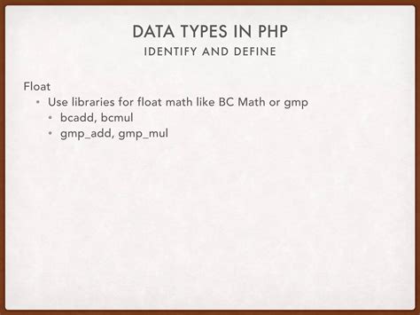 Data Types In Php Ppt