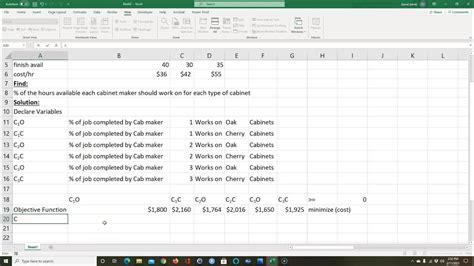 Solving A Difficult Linear Programming Word Problem On Excel Youtube