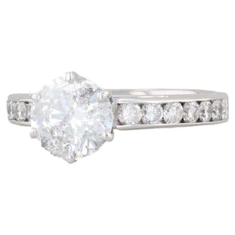 White Gold Diamond Engagement Ring 14k Round Brilliant 103ctw Rope