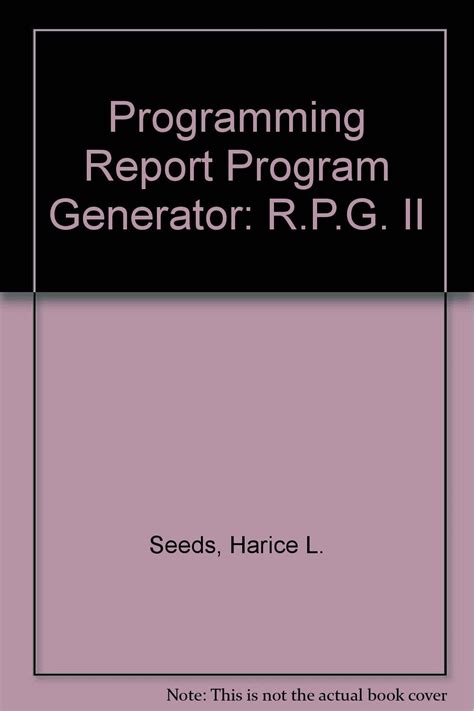 Programming Report Program Generator Harice L Seeds 9780471771135