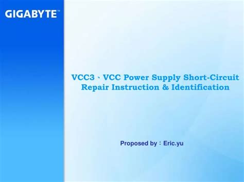 PPT VCC VCC Power Supply Short Circuit Repair Instruction Identification PowerPoint