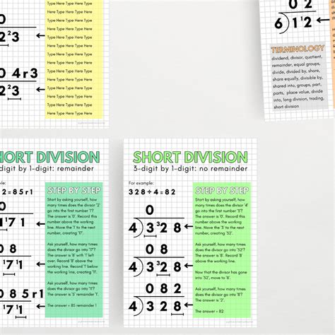 Division Strategy Posters Short Division And Long Division