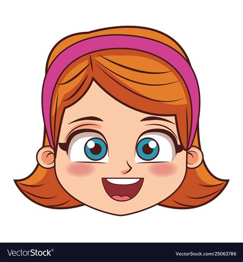 Cute Girl Face Royalty Free Vector Image Vectorstock