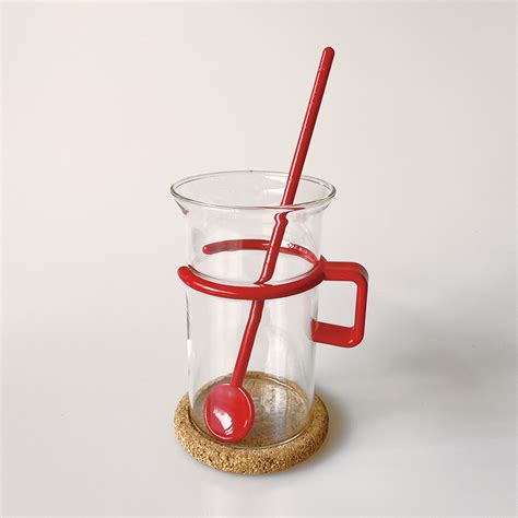 포크베이 Vintage 빈티지 보덤 비스트로 커피 글라스머그 레드bodum Bistro Coffee Glasses Mug Red 위시버킷