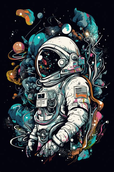 Astronaut In Space Artwork