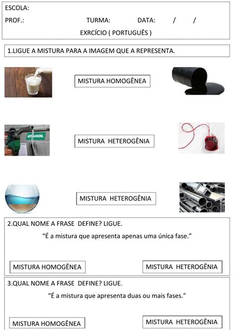 Mistura Homogenea As Misturas 1 2 E 3 Correspondem Respectivamente